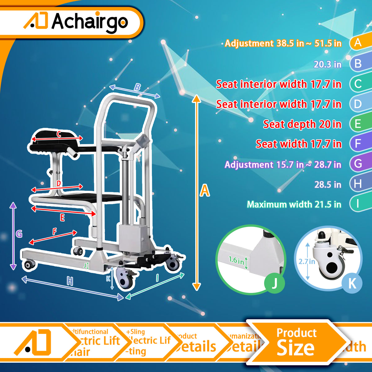 Patient Transfer Lifter - Electric Assist Patient Transport Unit – Achairgo