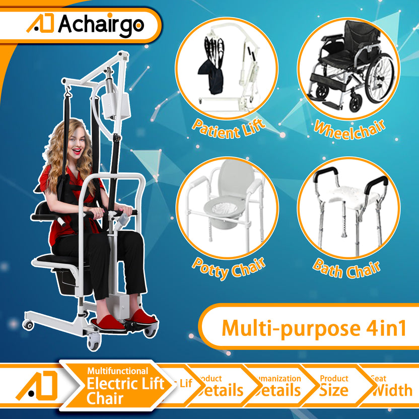 Revolutionary 4-in-1 Electric Patient Lift Chair: Comfort & Mobility for Elderly