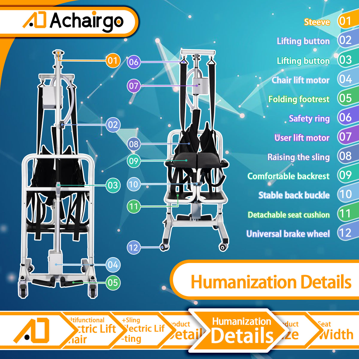 Patient Lift Transfer Chair with Sling for Elderly - Transfer Device f ...
