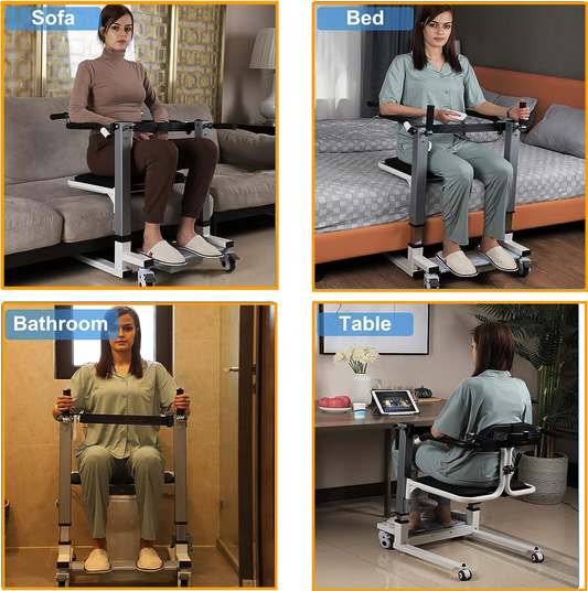 Patient Lift and Transfer Chair - Adjustable Height & Remote Controls ...