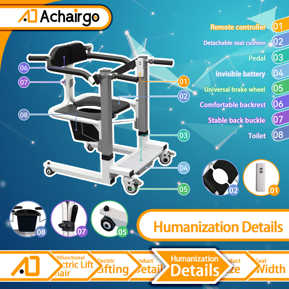 Achairgo All-in-One Patient Mobility Chair: Elevate Care
