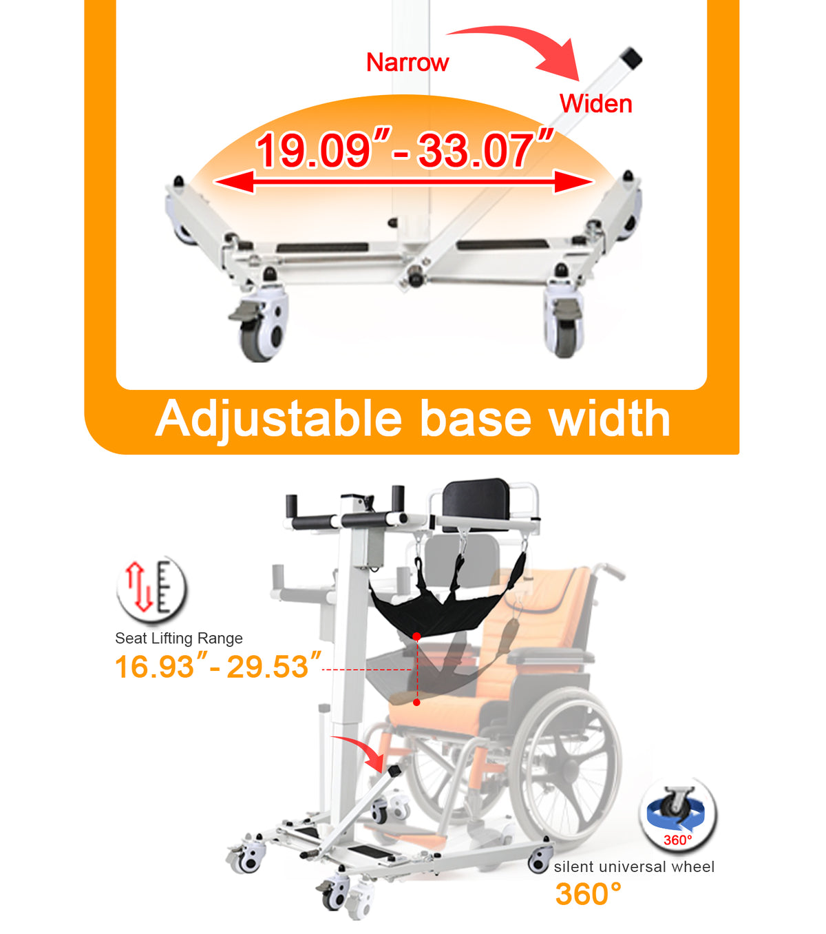 Electric Lift Transfer Patient to Car, Transport Device for Elderly Ho ...