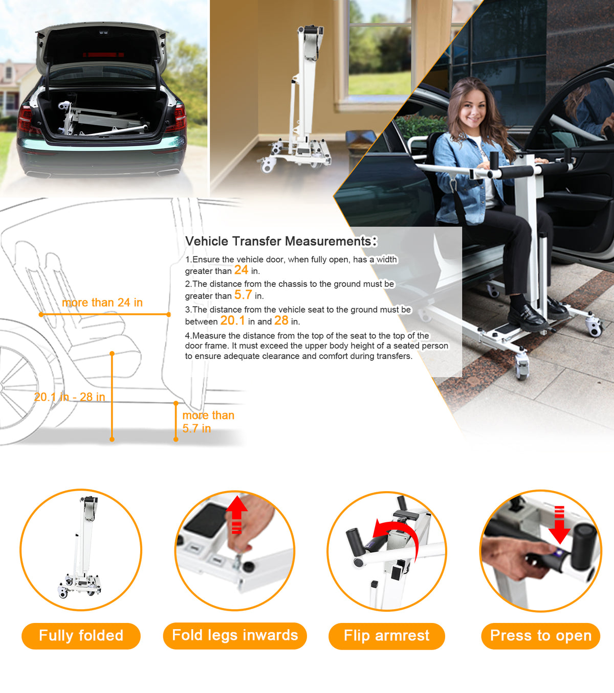 Electric Lift Transfer Patient to Car, Transport Device for Elderly Ho ...