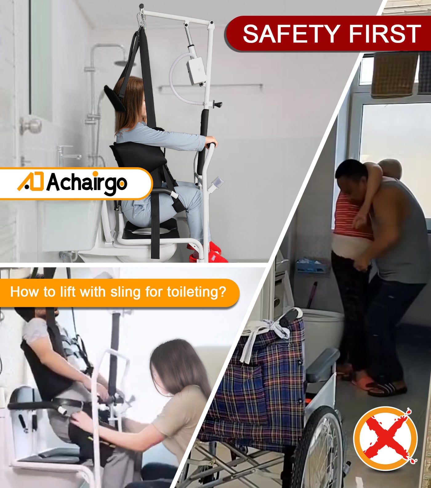 Patient Lift Transfer Chair with Sling for Elderly - Transfer Device f ...